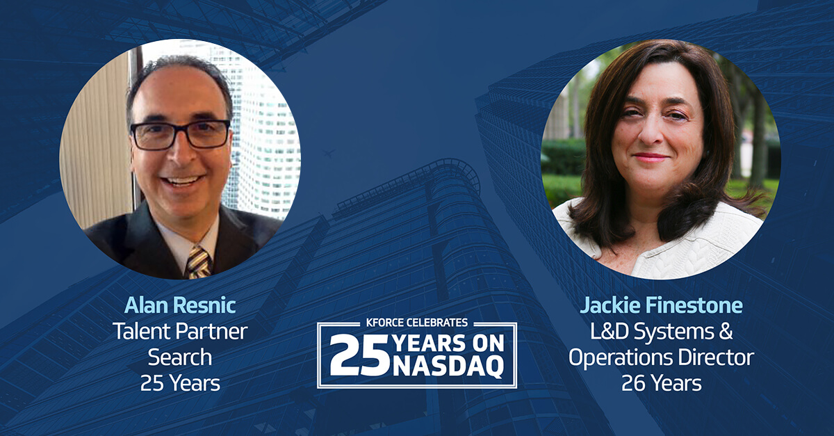 Kforce Celebrates 25 Years on NASDAQ Employee Spotlights