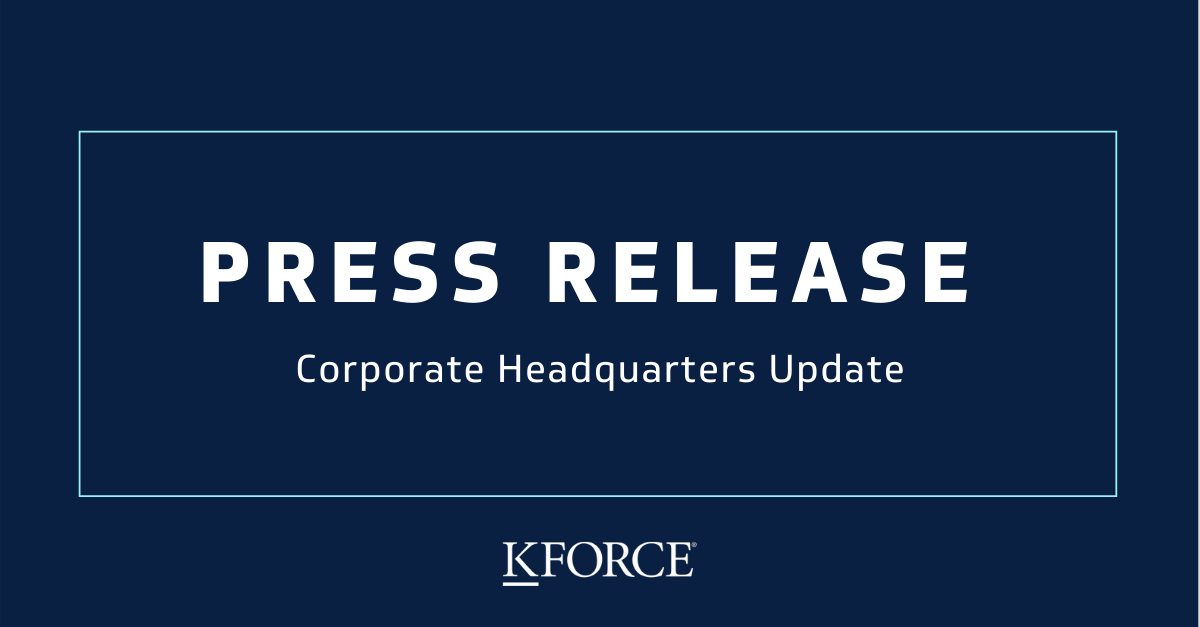 Kforce Enters Into Agreement to Sell it's Corporate Headquarters